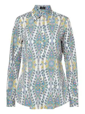 Etro Printed Cotton-blend Shirt - White