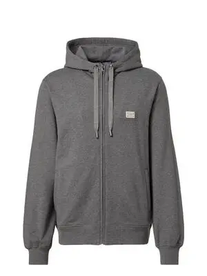 Dolce & Gabbana Logo Cotton Jersey Zip-up Hoodie - Grey
