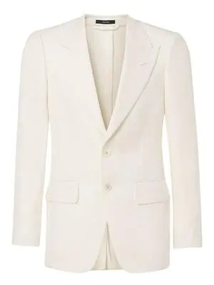 TOM FORD Shelton Wool, Silk, And Linen Blazer - White