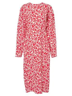 Marni Floral Print Midi Dress - Red