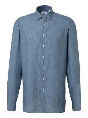 LARDINI Linen Shirt - Blue