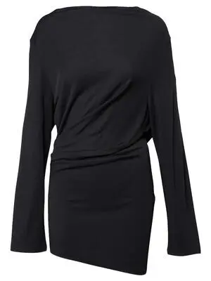 Jacquemus Croisière Draped Jersey Minidress - Black