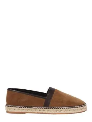 Manolo Blahnik Nerano Leather-trimmed Suede Espadrilles - Brown