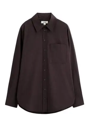 Cos Tailored Pima Cotton Shirt - Brown