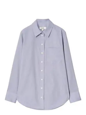 Cos Pima Cotton Tailored Shirt Purple