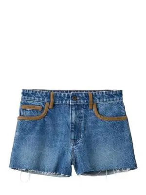 Miu Miu Denim And Corduroy Shorts - Sapphire Blue