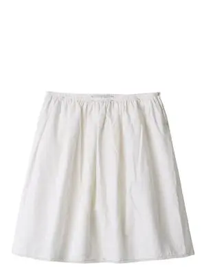 Miu Miu Slubbed Poplin Flared Skirt - White