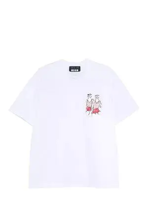 MSGM X Luke Edward Hall Sailors In Love Patch T-shirt - White