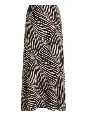 BY MALENE BIRGER Boshan Zebra-print Midi Skirt - Black