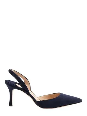Manolo Blahnik Carolyne 70 Slingback Pumps - Navy
