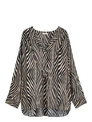 BY MALENE BIRGER Fayette Zebra-print Blouse - Black
