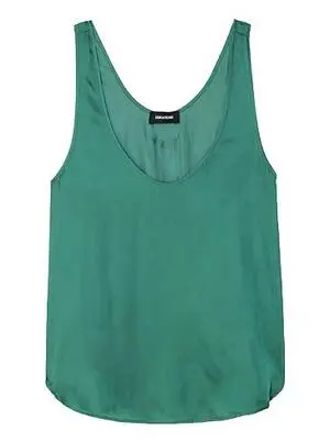 Zadig&Voltaire Tarys Scoop-neck Satin Top - Emerald