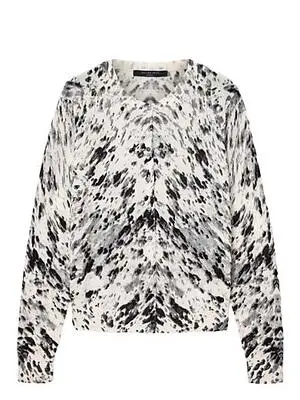 ALLSAINTS Anouk Snake-pattern Wool Cardigan - Canter Ecru Wh