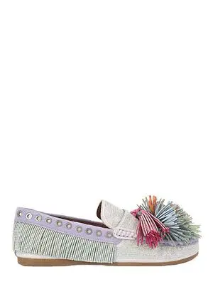 Kurt Geiger Pom-pom Diamante-embellished Suede Moccasins - Mult/other