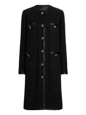 Dolce & Gabbana Single-breasted Raschel Tweed Coat - Black