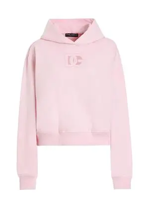 Dolce & Gabbana Jersey Hoodie With Dg Embroidery - Pink