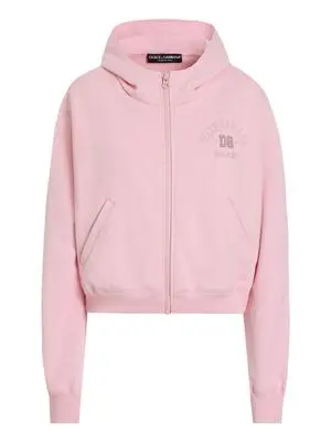 Dolce & Gabbana Jersey Sweatshirt With Dg Logo Embroidery - Pink