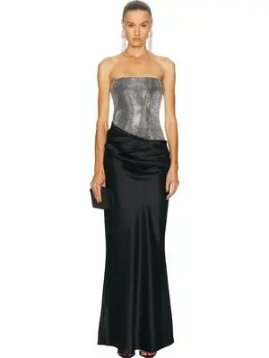 Retrofete Alexandra Maxi Dress - Black & Silver