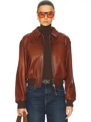 Acne Studios Loroma Leather Jacket - Tobacco Brown