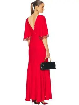 BODE Beaded Claret Gown - Red