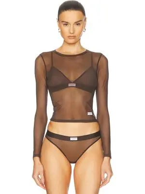 Alexander Wang Long Sleeve Tee - Chocolate Brown