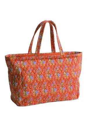 VERA BRADLEY Knollton Tote Bag - Orange/blue