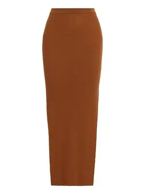 Rick Owens Sacri Ribbed Wool-blend Maxi Pencil Skirt - Brown