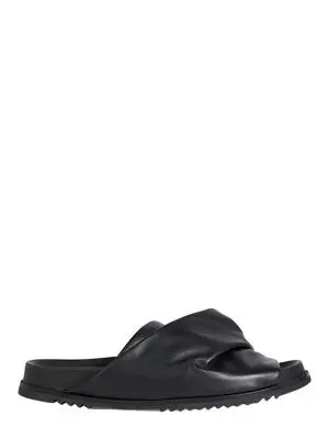 RICK OWENS Rick Owens Mobius Granola Draped Leather Slides