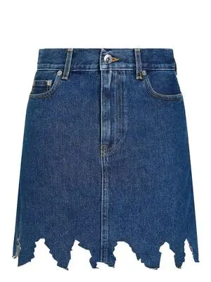 JW Anderson Lasercut Denim Mini Skirt - Mid Denim