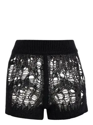 Rick Owens Spider Open-knit Shorts - Black