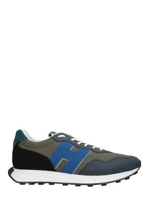 Hogan Leather And Textile Low-Top Sneakers Blue