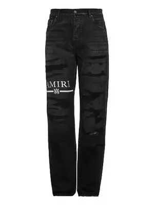 Amiri Straight-leg Jeans With Embroidered Logo - Black