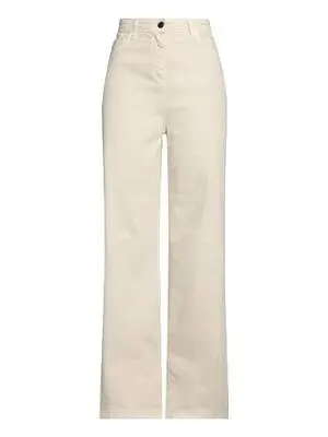EMMA & GAIA Straight-leg Twill Pants - Beige