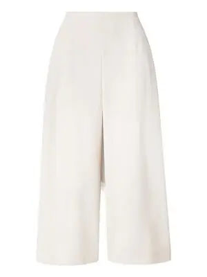 FFORME Pat Cropped Wide-leg Crepe Pants - Ivory