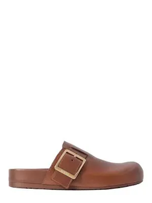 Loewe Ease Buckled Leather Mules - Brown
