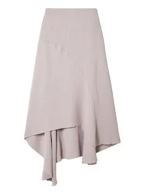 Victoria Beckham Paneled Asymmetric Crepe Midi Skirt - Pink