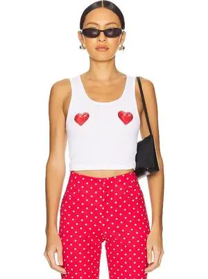LOVERS AND FRIENDS Hearts Tank - White
