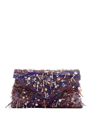 Dries Van Noten Embroidered Jacquard Envelope Clutch Multi