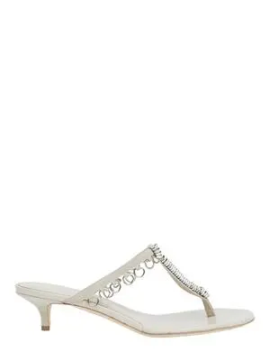 Christopher Esber Pierced Leather Kitten Heels - White