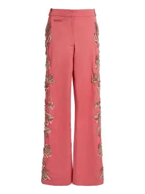 Christopher Esber Duke Embellished Wide-leg Pants - Pink