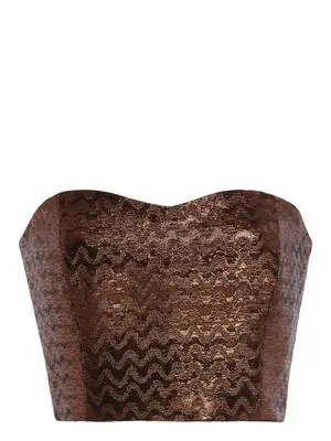 SEV Strapless Jacquard Top - Bronze