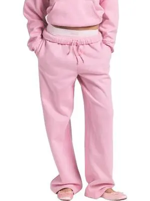 SKIMS Cotton Fleece Blend Straight Leg Pants - Halite