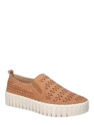 EASY WORKS BY EASY STREET Peppy Slip-on Platform Sneakers - Tan