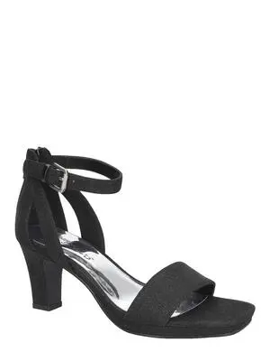 EASY WORKS BY EASY STREET Ro Ankle Strap Sandals - Black Glitter