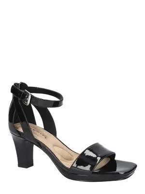 EASY WORKS BY EASY STREET Ro Ankle Strap Sandals - Black Patent