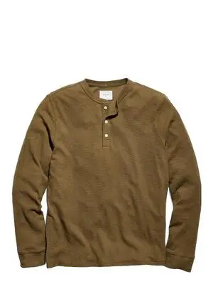 Billy Reid Slub Tuck Henley Olive