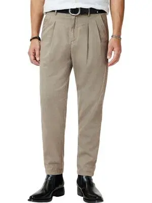 John Varvatos Kian Pleated Carrot-fit Trousers - Smoked Pearl Grey