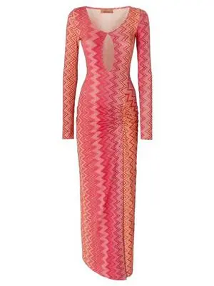 Missoni Zigzag Lamé Cover Up Dress - Red