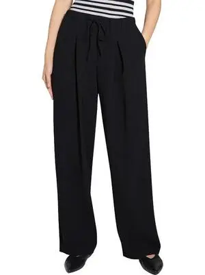 Theory Theory Drawstring Wide Leg Trousers Black