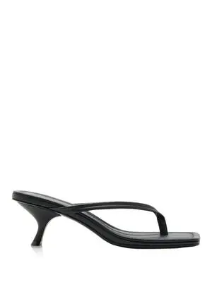 ST. AGNI Leather Thong Sandals - Black